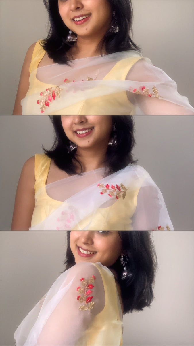 Organza Saree With Embroidery – Shopzters