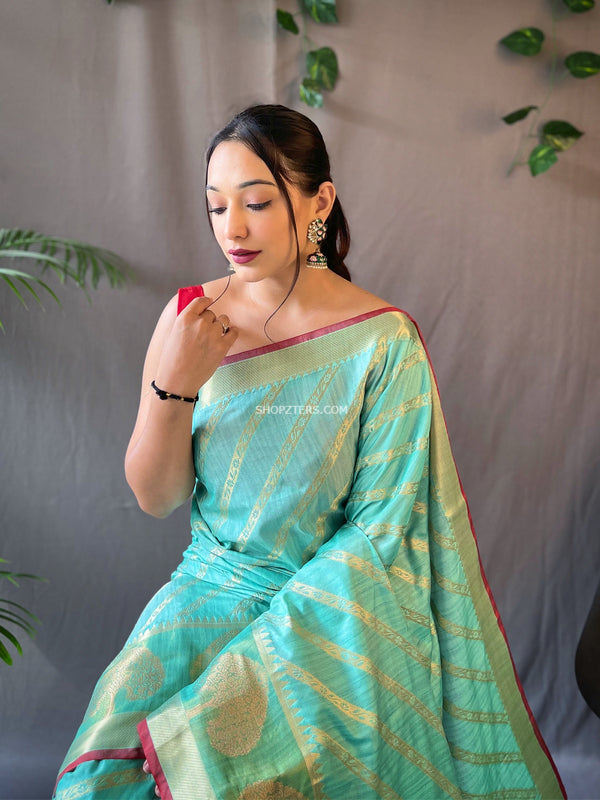 Gold Leheriya Weaves Cotton Sarees – Shopzters